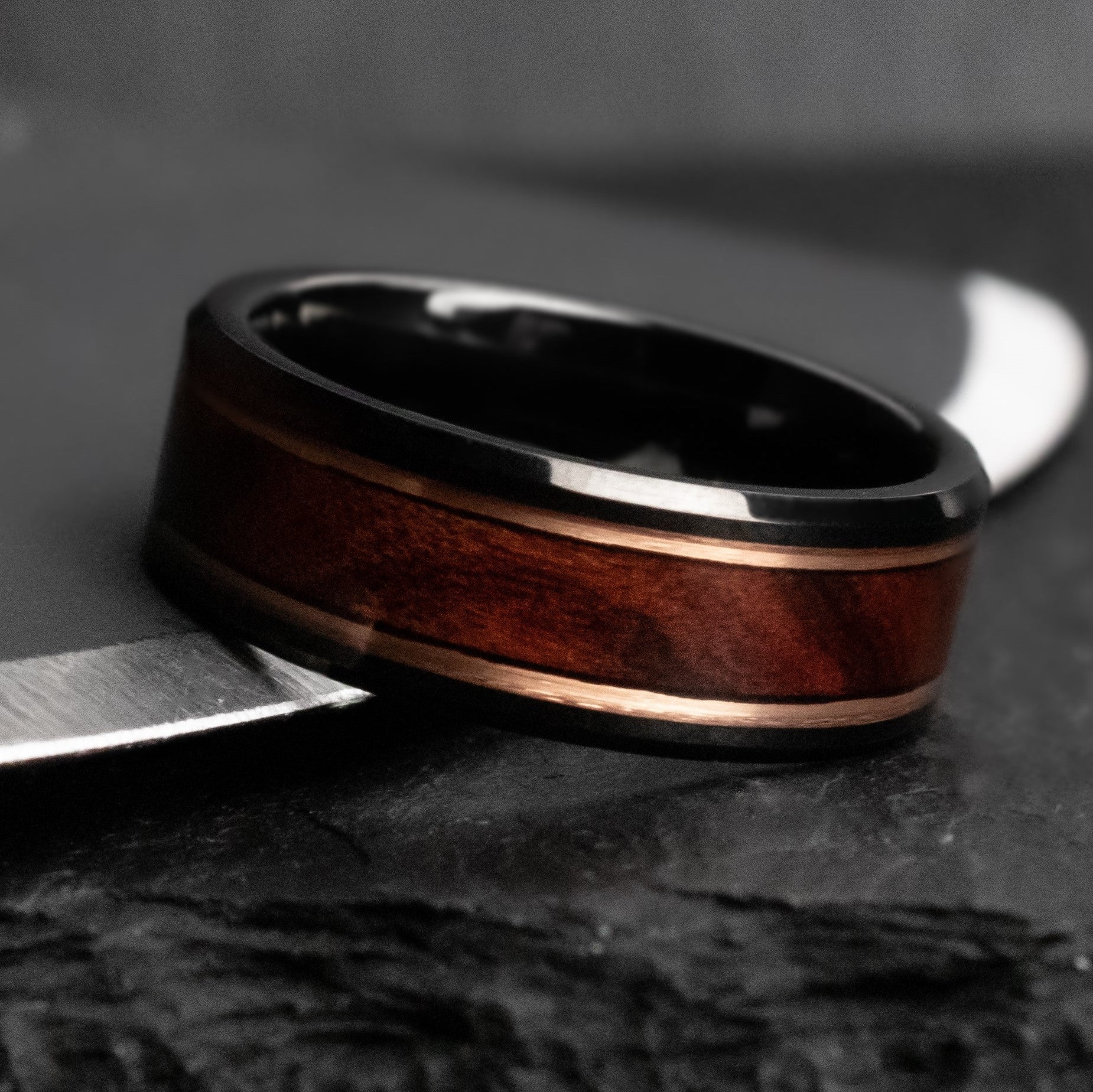 The Magnus | Rose Gold Black Ironwood Ring | Thorum