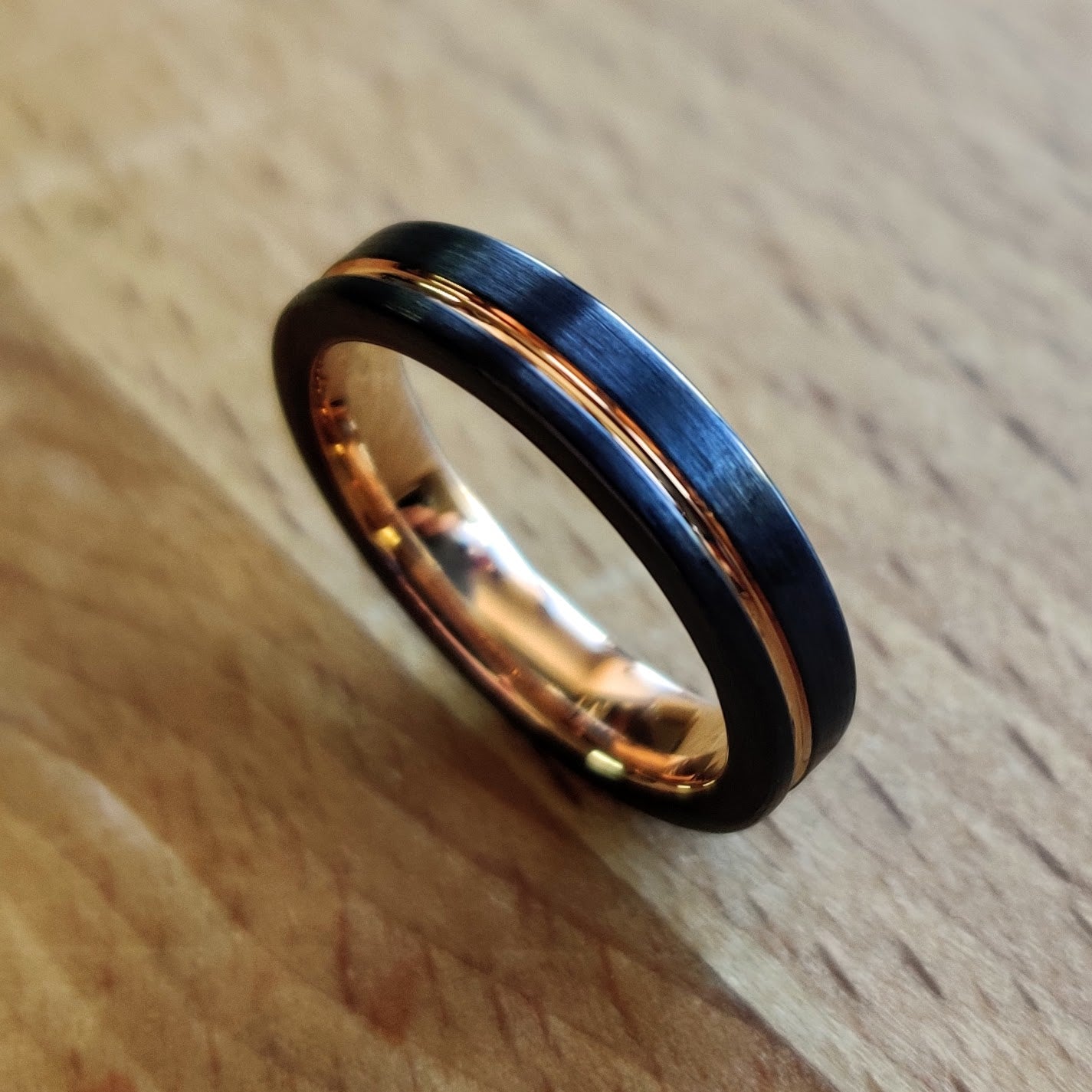 Rose Gold Ring, Black Ring, Tungsten Ring, Titanium Ring | Thorum
